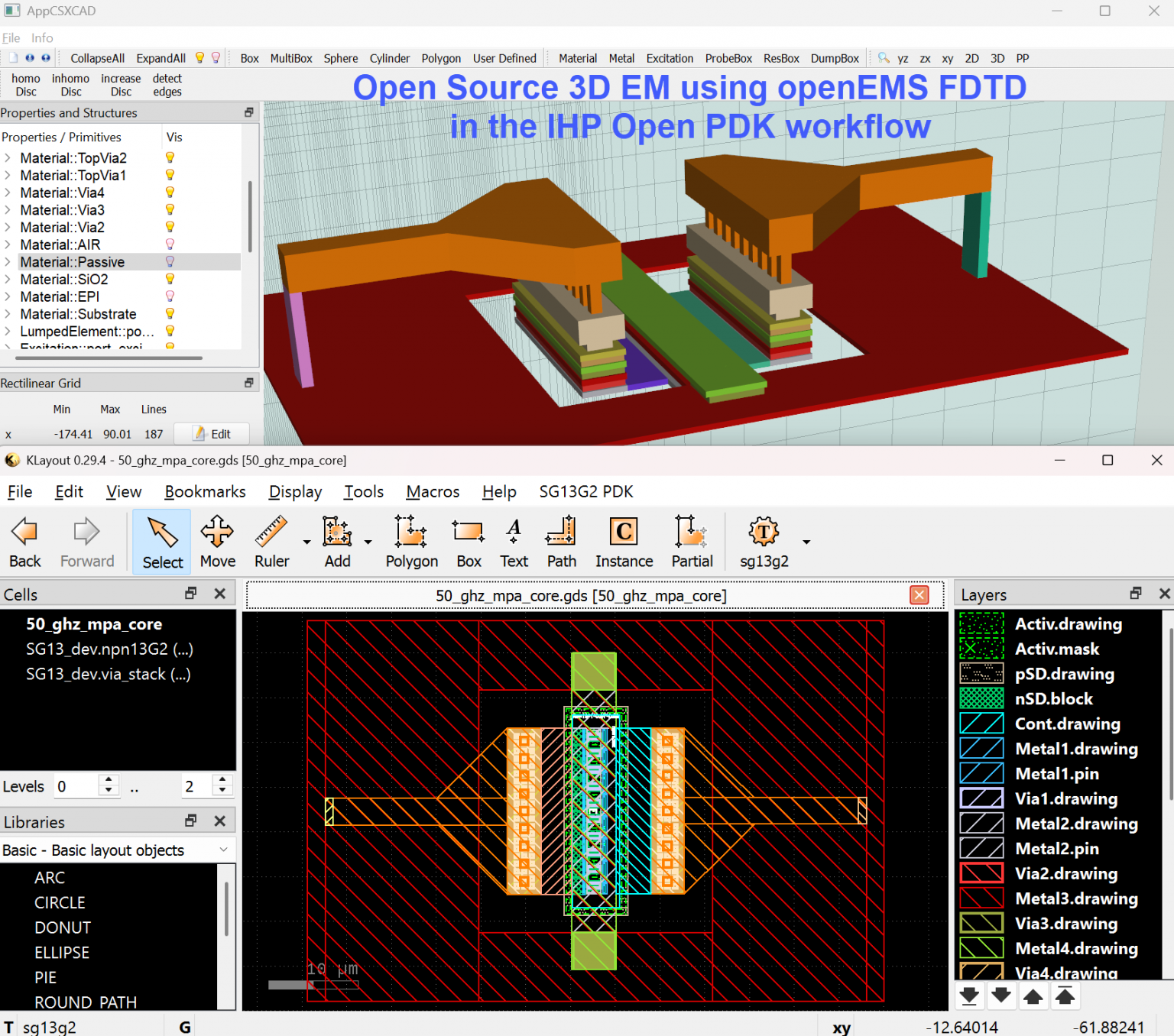 Open Source EM: New user friendly openEMS workflow for SG13G2 | Dr. Mühlhaus Consulting ...
